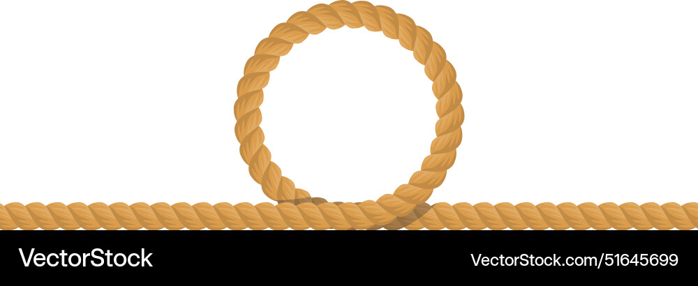 Realistic beige rope looped circle isolated white – Royalty-Free Vector ...