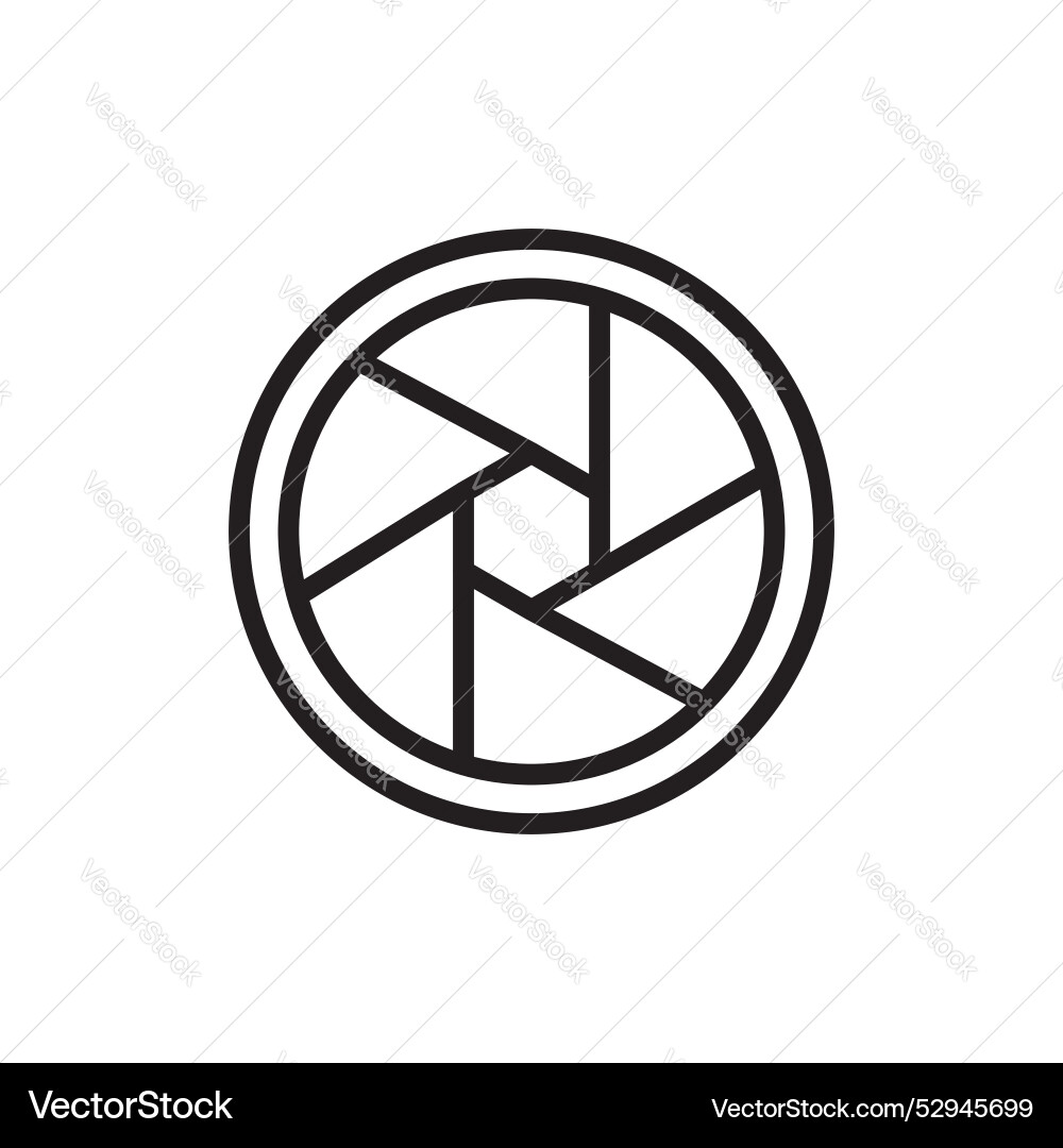 Shutter line icon isolated on white background Vector Image