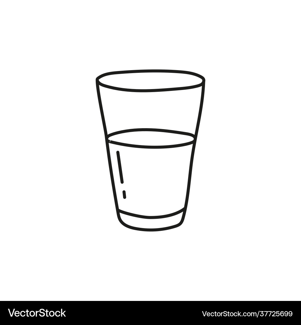 Sketch hand drawn glass Royalty Free Vector Image