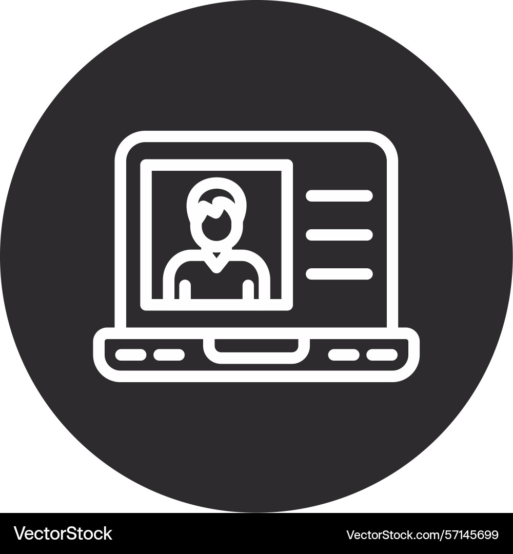 User profile inverted circle black Royalty Free Vector Image