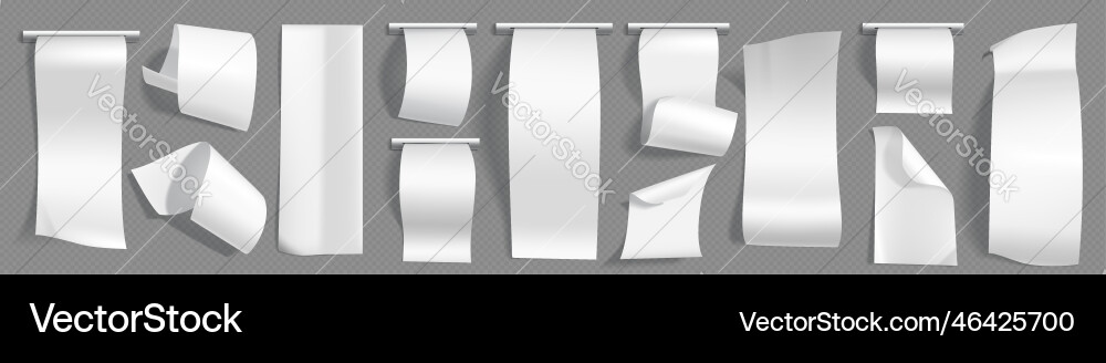 Atm payment receipt paper mockup transaction bill Vector Image