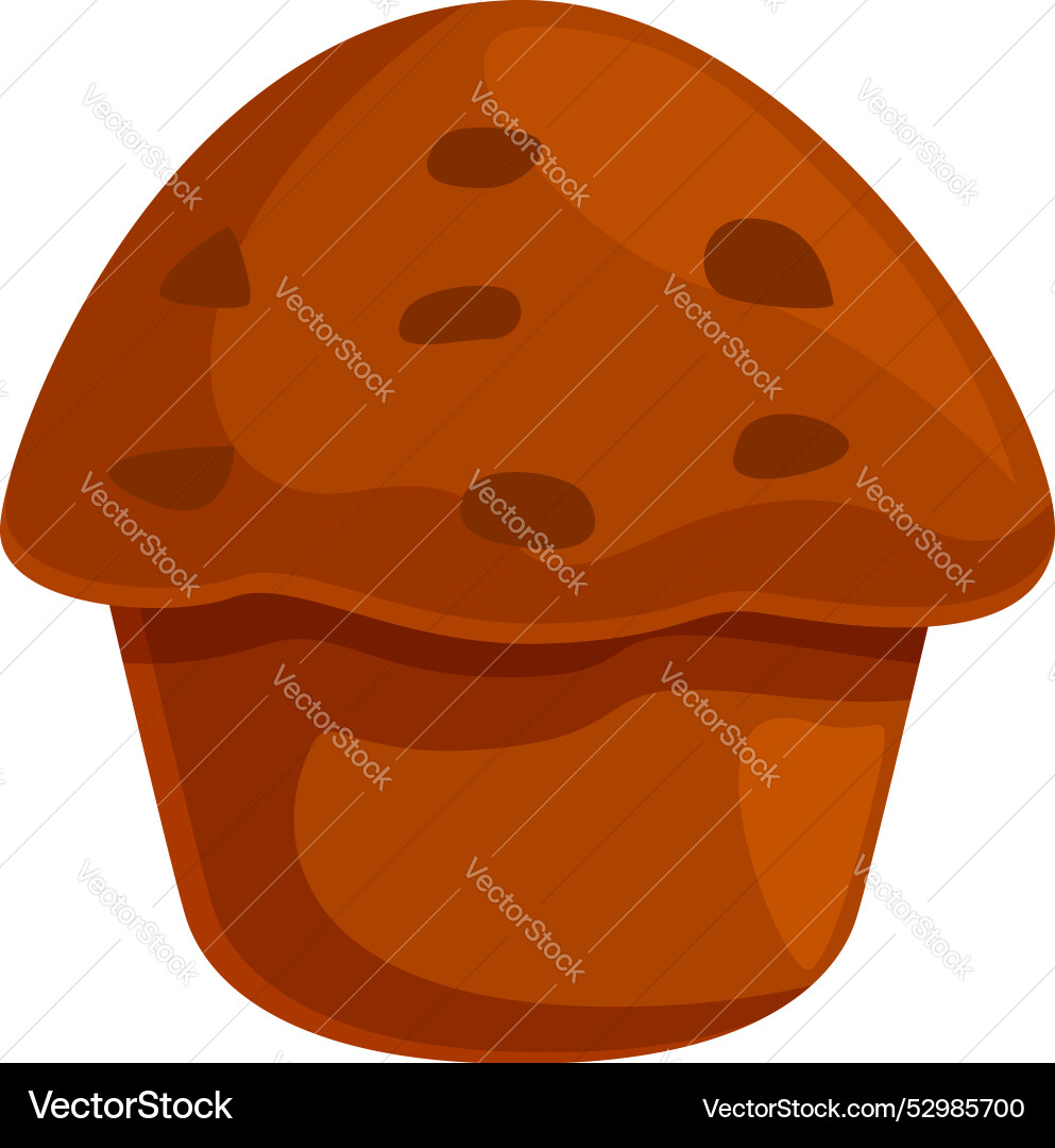Chocolate chip muffin isolated on a white Vector Image