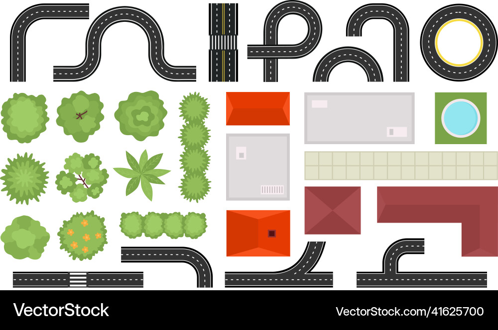 City Streetscape Top View Royalty Free Vector Image