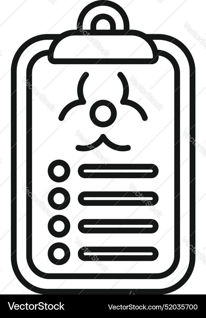 Clipboard showing biohazard symbol and checklist Vector Image