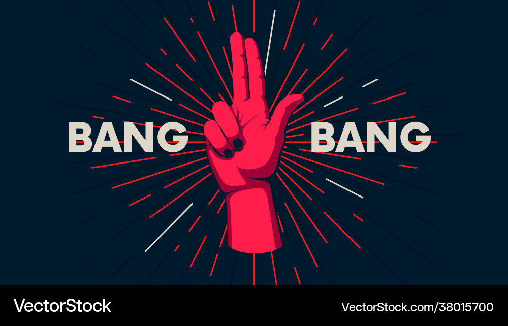 Dynamic Hand Gesture - Bang Bang Royalty Free Vector Image
