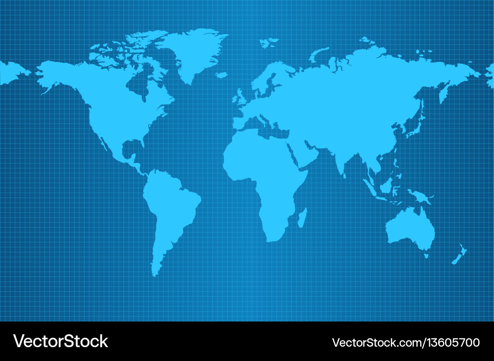 Earth map on blue gradient background Royalty Free Vector