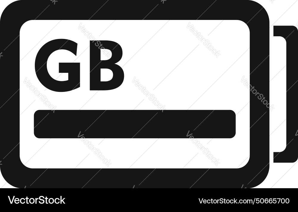 Gb memory board icon simple focus solid Royalty Free Vector