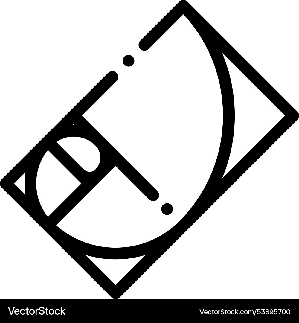 Golden ratio icon thin linear style design Vector Image