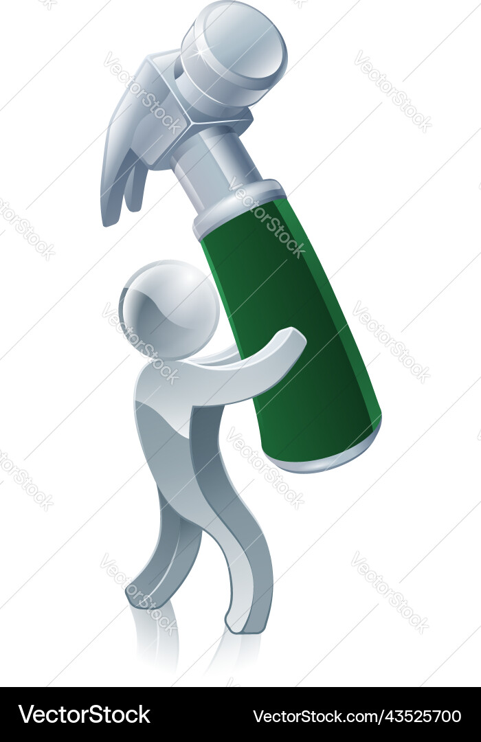 Hammer man Royalty Free Vector Image - VectorStock