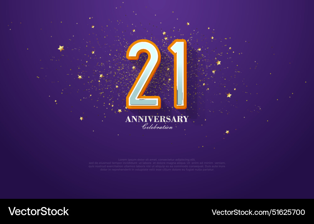 Modern 21st anniversary design with 3d numbers Vector Image