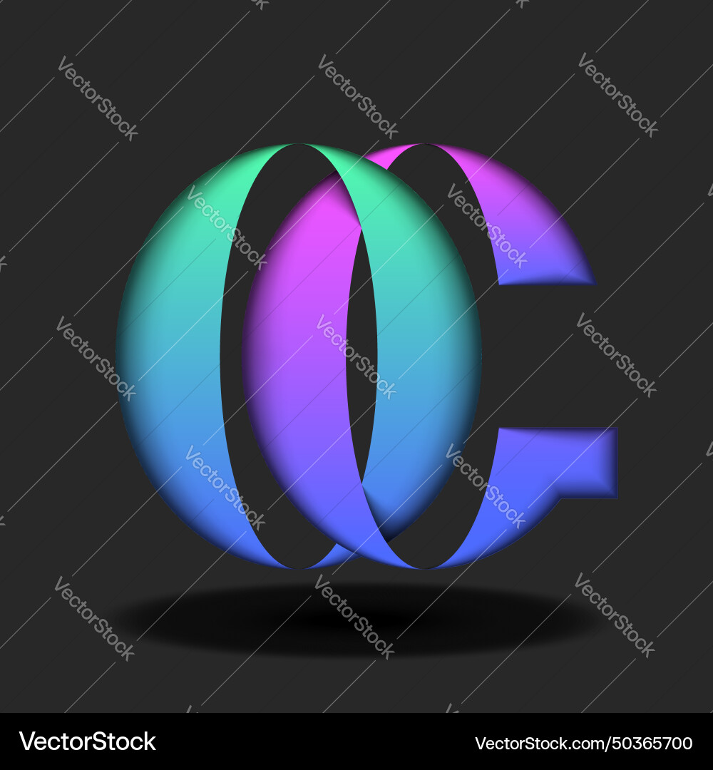 Overlapping bold letters og or go initials logo Vector Image