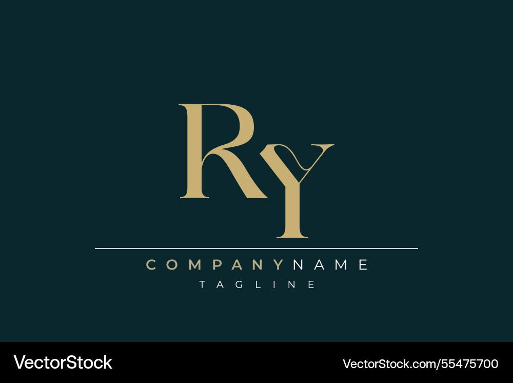 Ry abstract logo design Royalty Free Vector Image