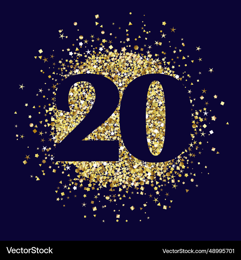 20 glitters round Royalty Free Vector Image - VectorStock