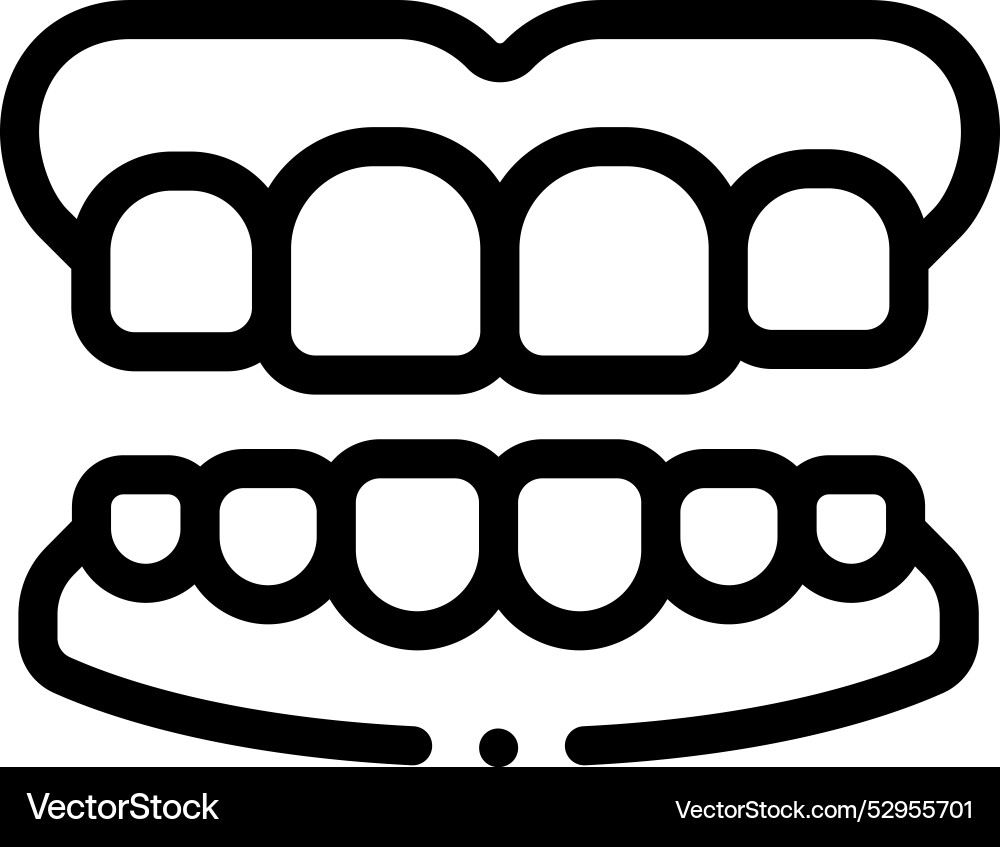 Denture icon thin linear style design isolated Vector Image