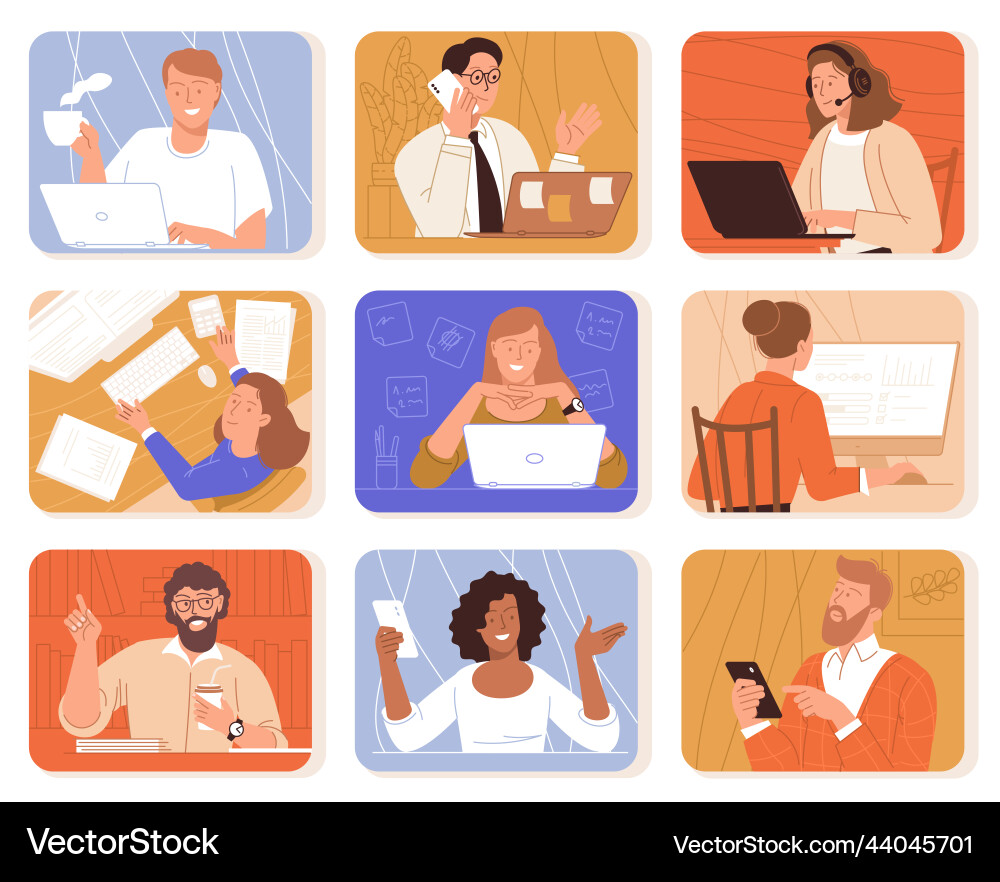 Flat cartoon characters Royalty Free Vector Image