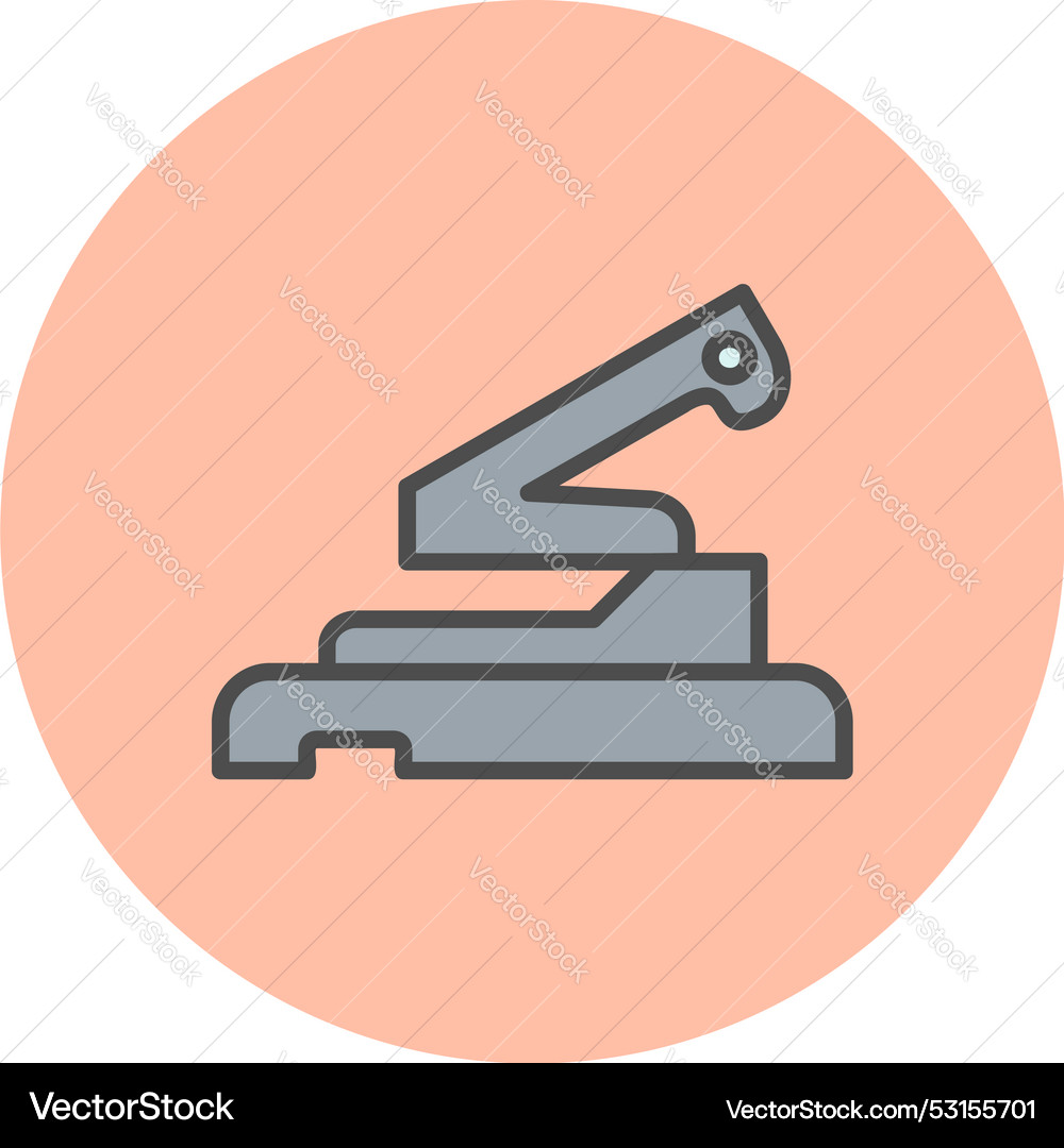 Hole puncher line filled circle icon Royalty Free Vector