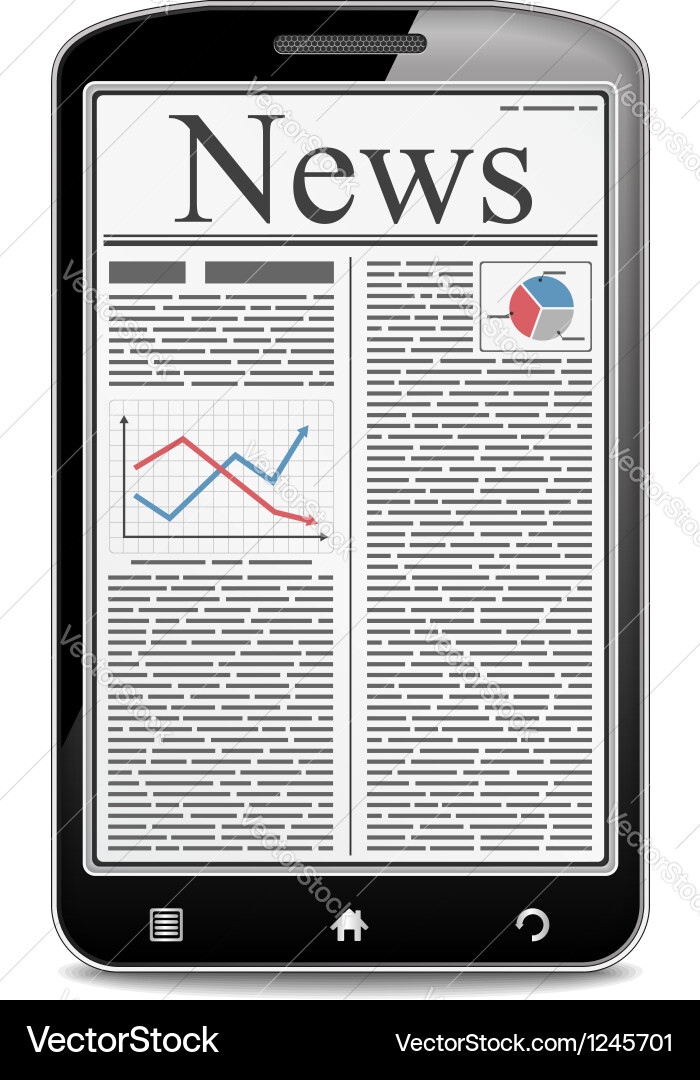 News in mobile phone Royalty Free Vector Image