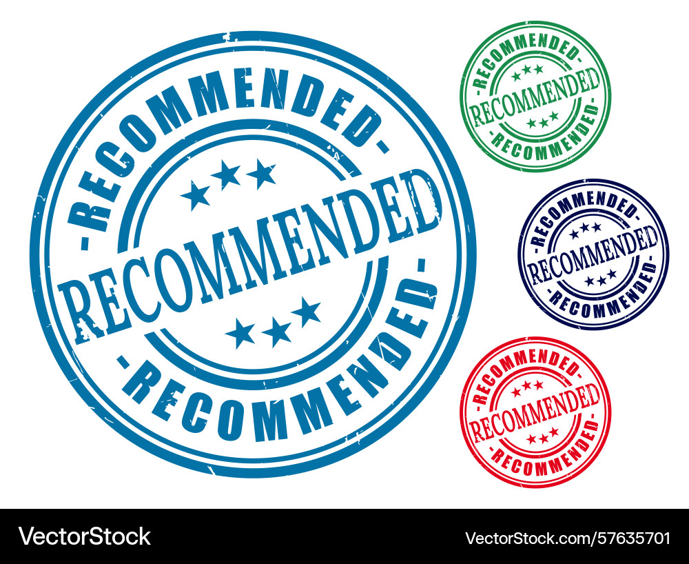 Recommended stamp seal graphic element Royalty Free Vector
