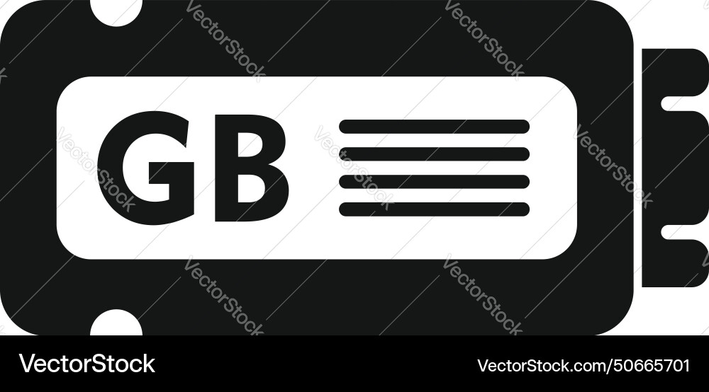 Ssd gb memory icon simple product byte Royalty Free Vector