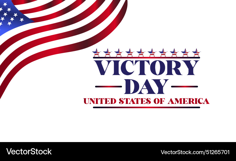 Stern mit Sieg Tag erstaunlich Text usa Flagge Vektorbild