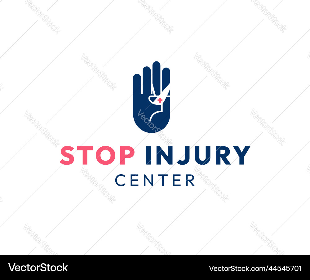Stop injury campaign logo design template Vector Image