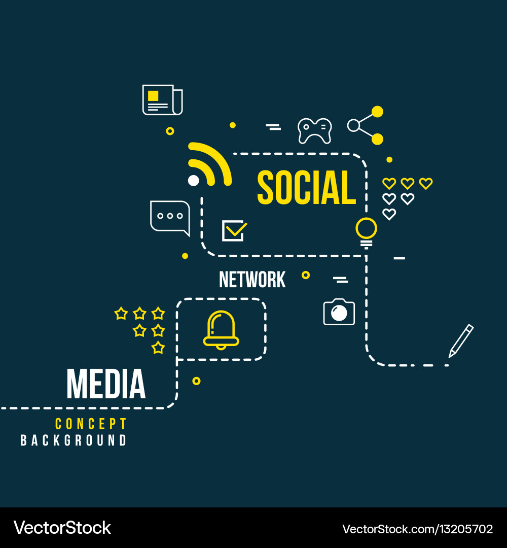 Abstract social community network interactive Vector Image