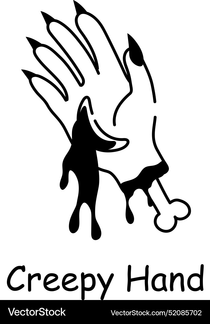 Creepy hand Royalty Free Vector Image - VectorStock