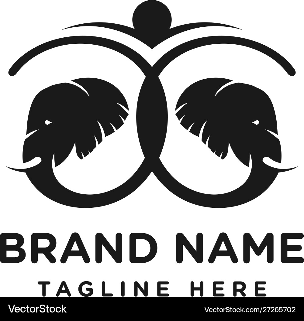 Elephant infinity logo Royalty Free Vector Image