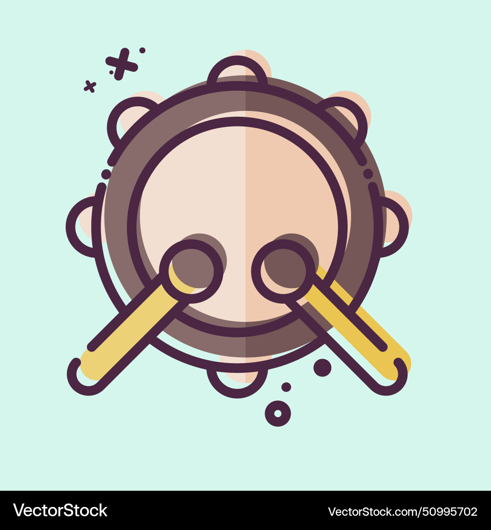 Icon drum related to parade symbol mbe style Vector Image