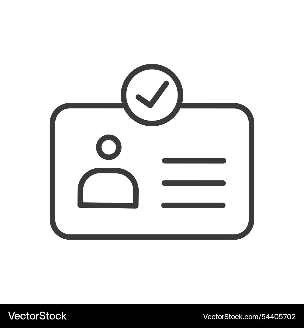 Id card pass icon in line design Royalty Free Vector Image