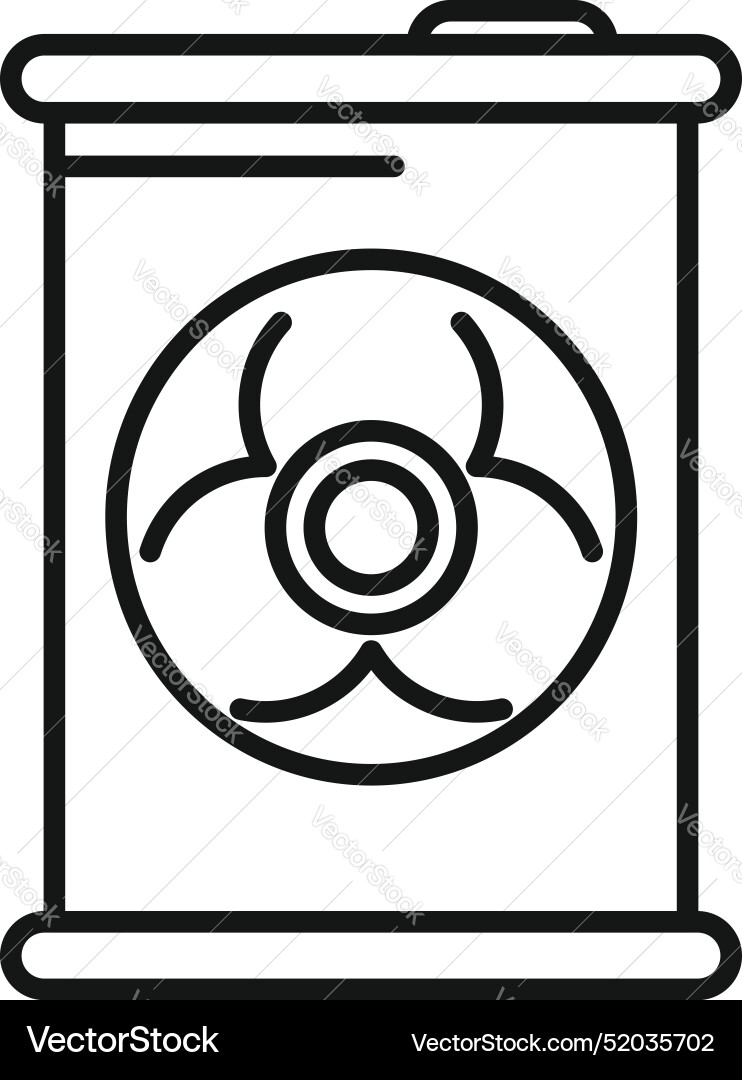 Metal container with biohazard symbol displaying Vector Image