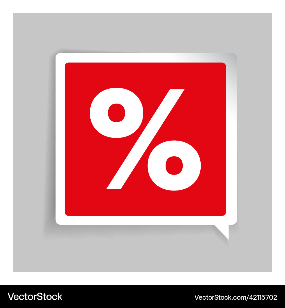 Percent sign label Royalty Free Vector Image - VectorStock