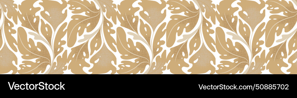 Seamless horizontal pattern with abstract leaves Vector Image