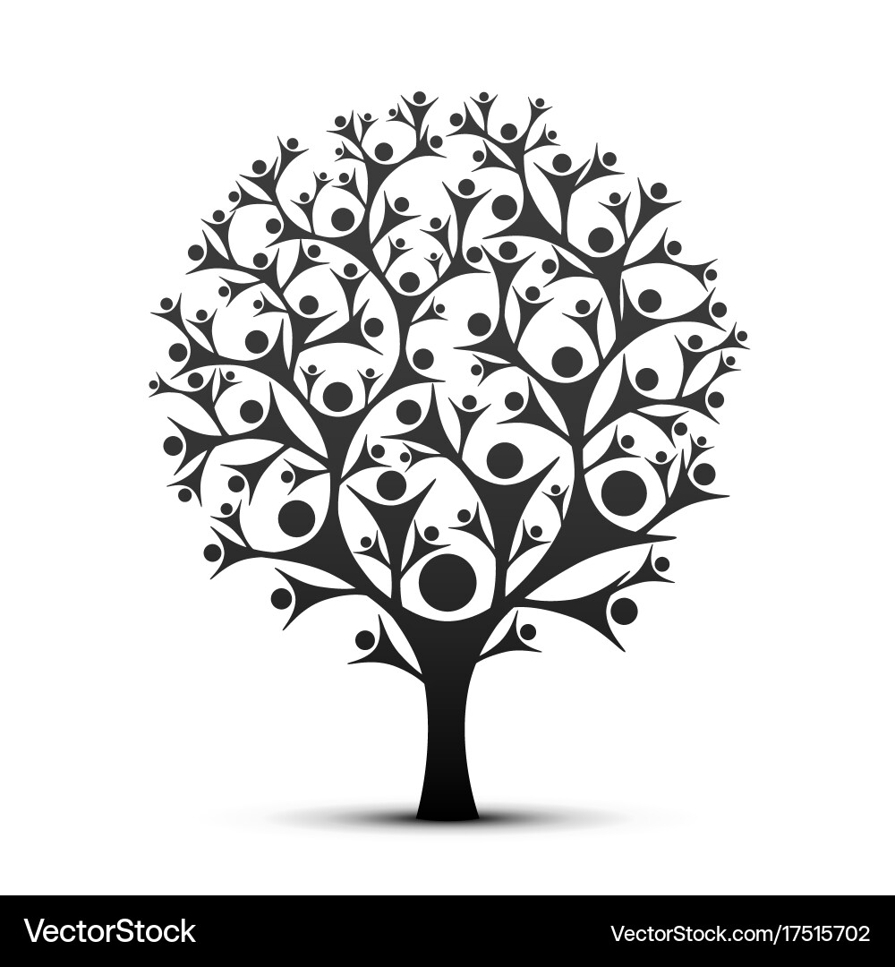 Tree of People Symbol Royalty Free Vector Image