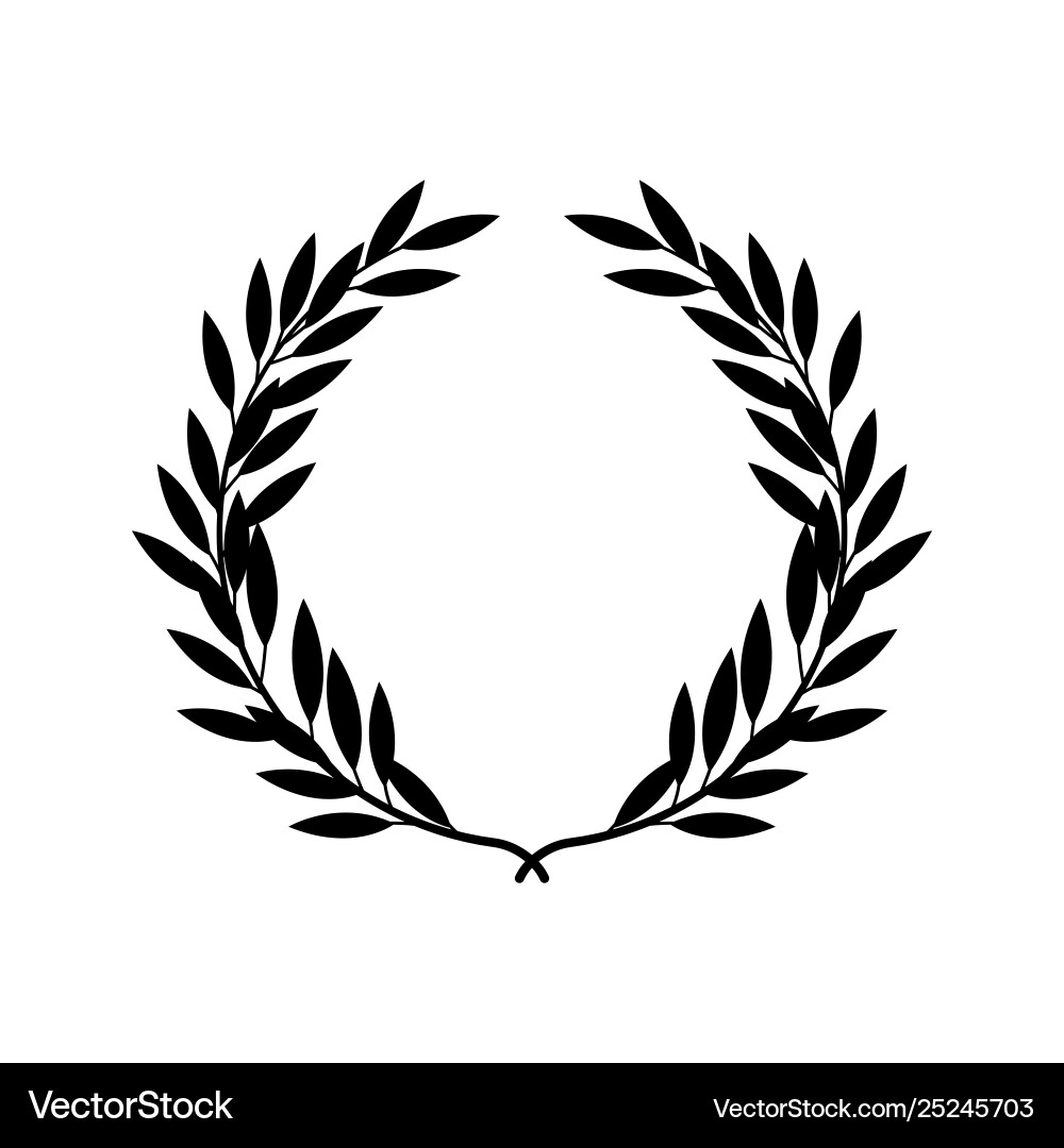 Black Greek Laurel Wreath Royalty Free Vector Image