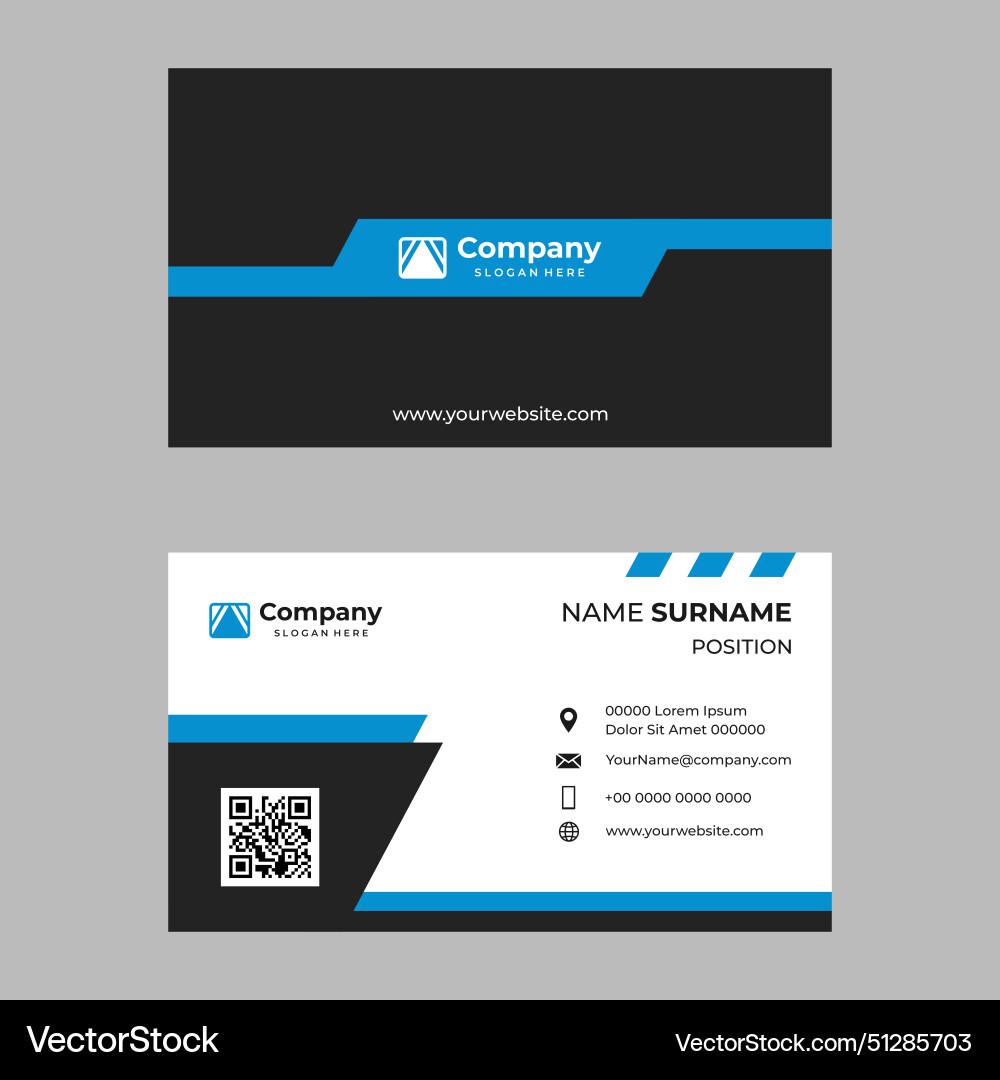 Blue elegant corporate card Royalty Free Vector Image