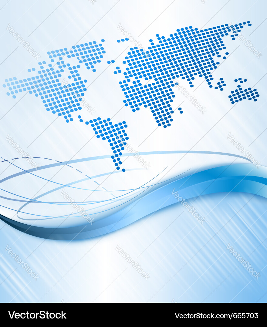 Business abstract background with world map Vector Image