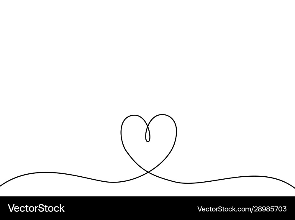 Continuous single line drawing heart Royalty Free Vector