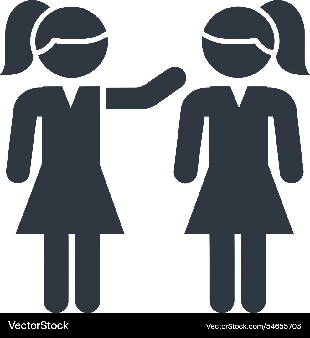 Friends interaction gesture icon Royalty Free Vector Image