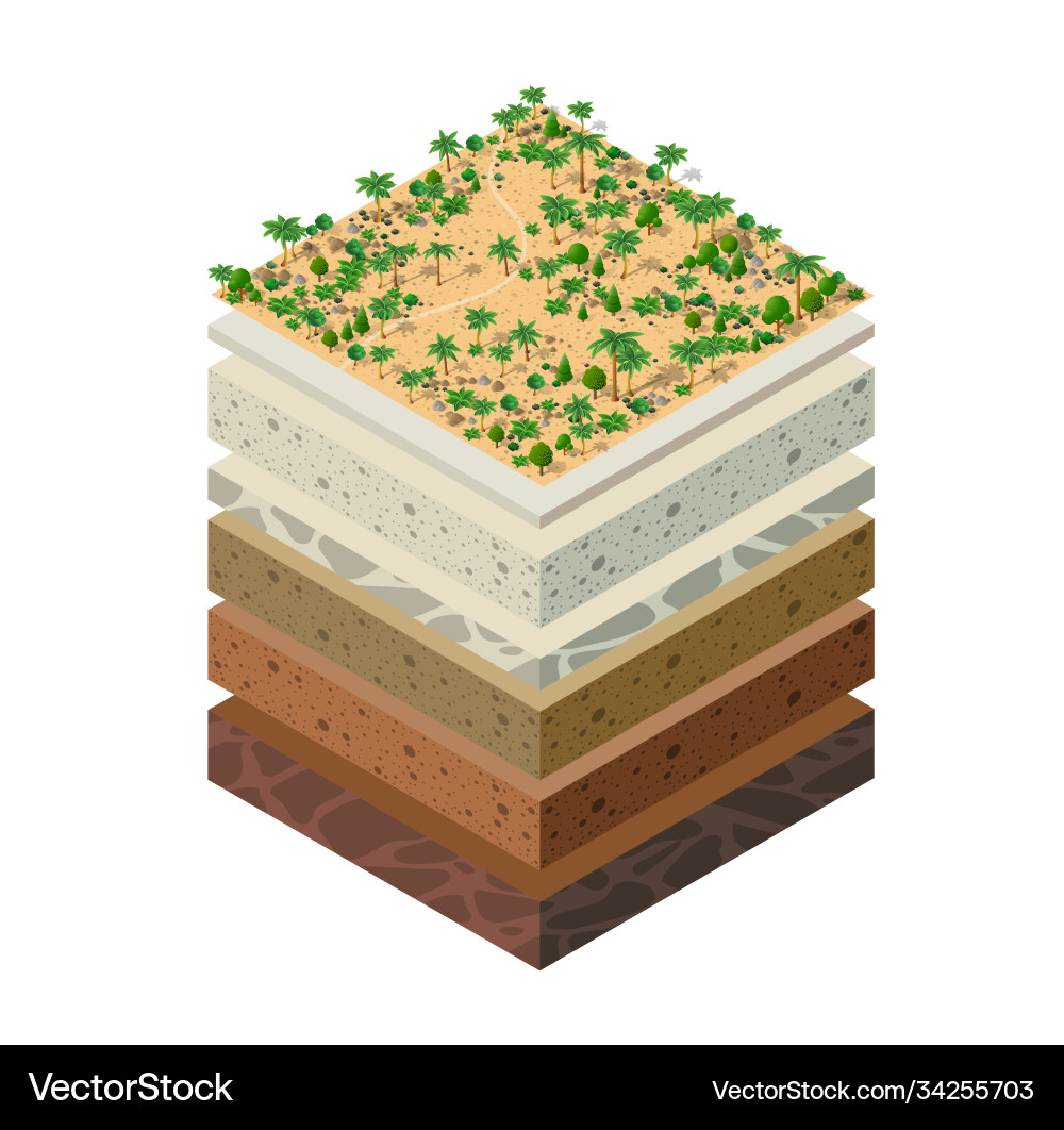 Geological and underground layers soil under Vector Image