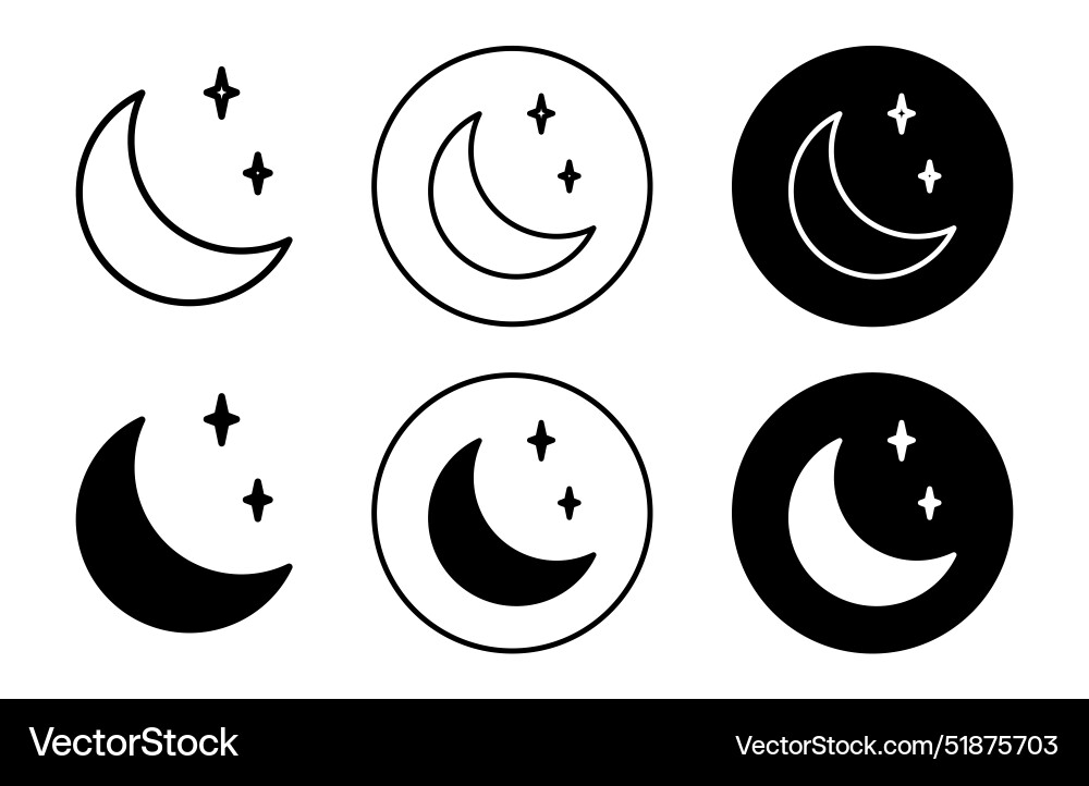 Half moon icon outline flat icon Royalty Free Vector Image