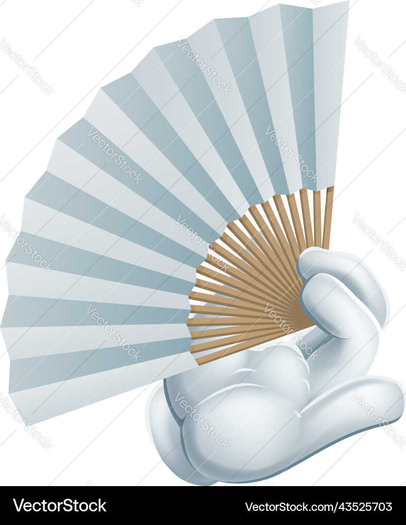 Hand holding paper fan Royalty Free Vector Image