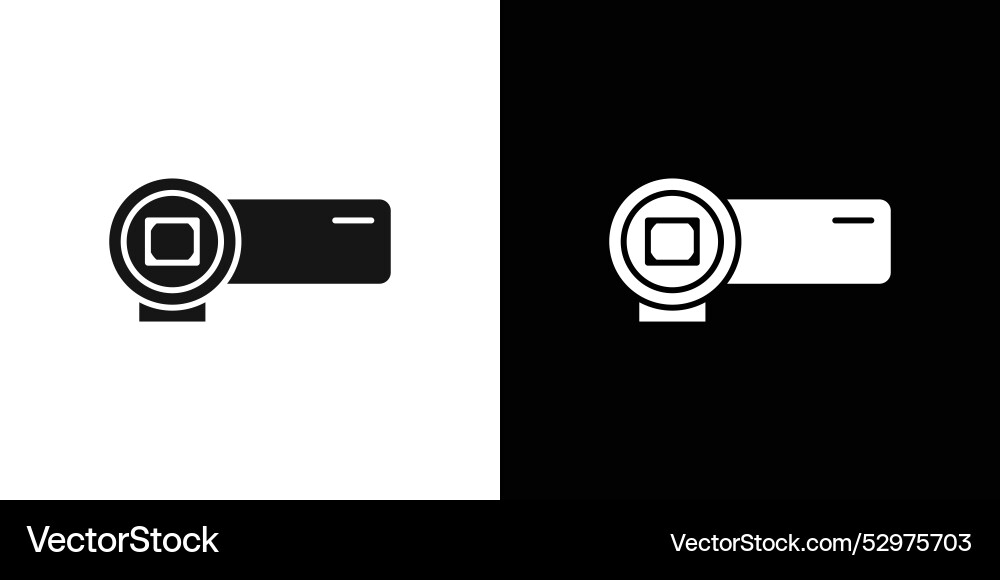 Handy cam icon black line art logo set Royalty Free Vector