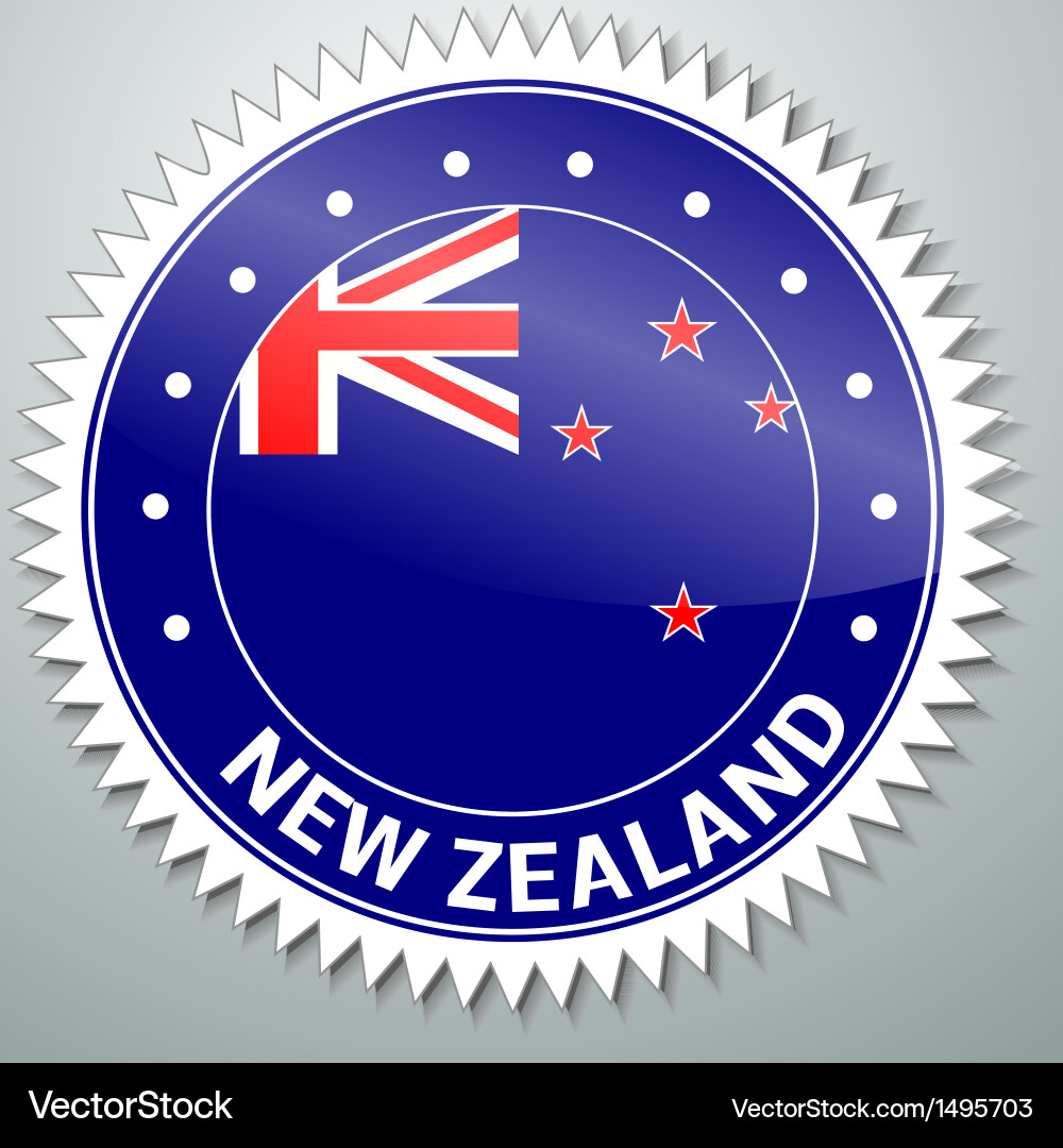 New zealand flag label Royalty Free Vector Image