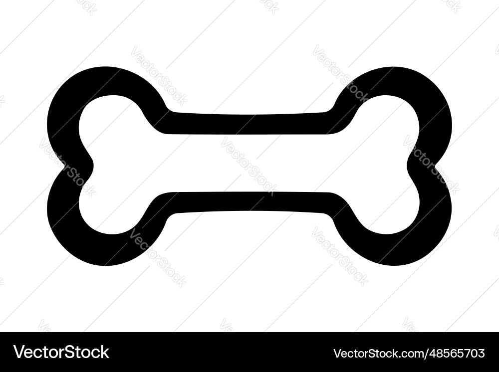 Outlined dog bone cartoon symbol icon Royalty Free Vector