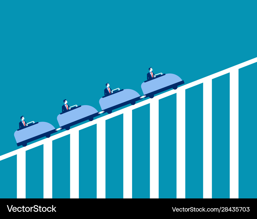 Roller coaster economy concept business Royalty Free Vector