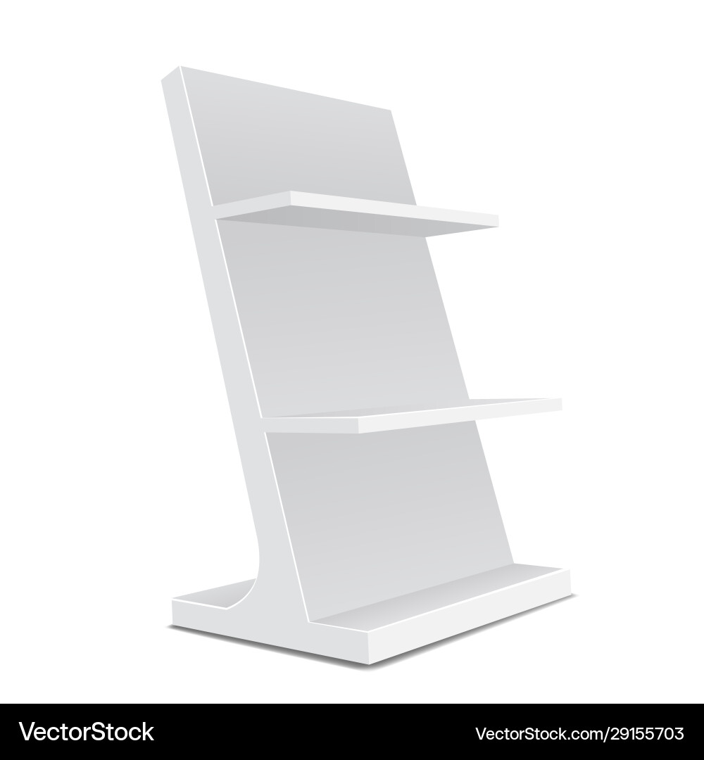 White long blank empty showcase displays Vector Image