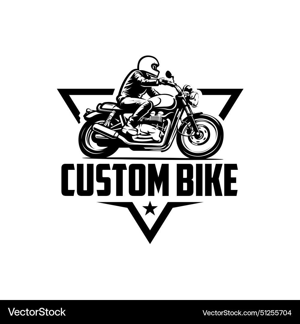 Custom bike classic motorcycle logo Royalty Free Vector