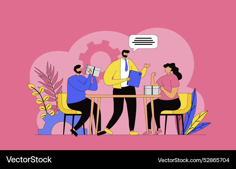 Focus group concept with modern flat design Vector Image
