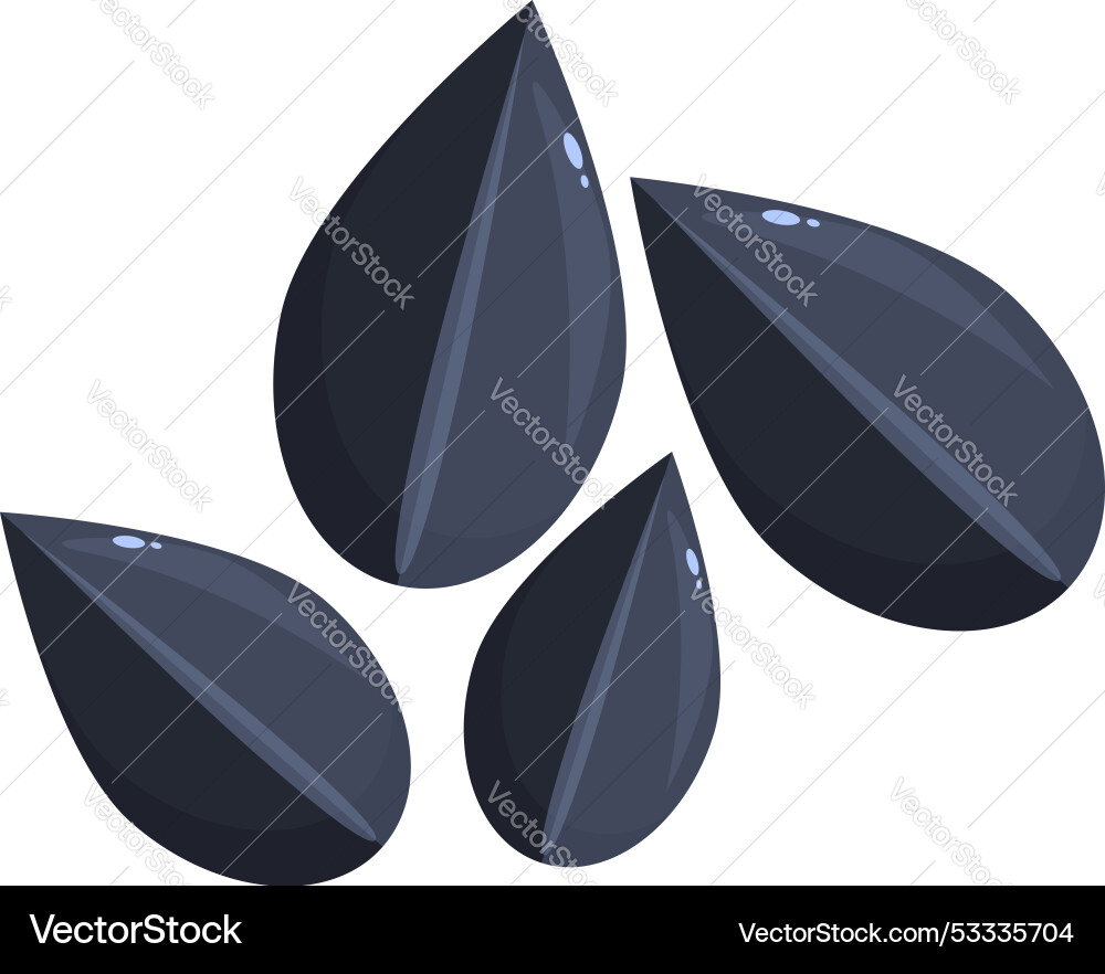 Four sunflower seeds falling creating a pattern Vector Image